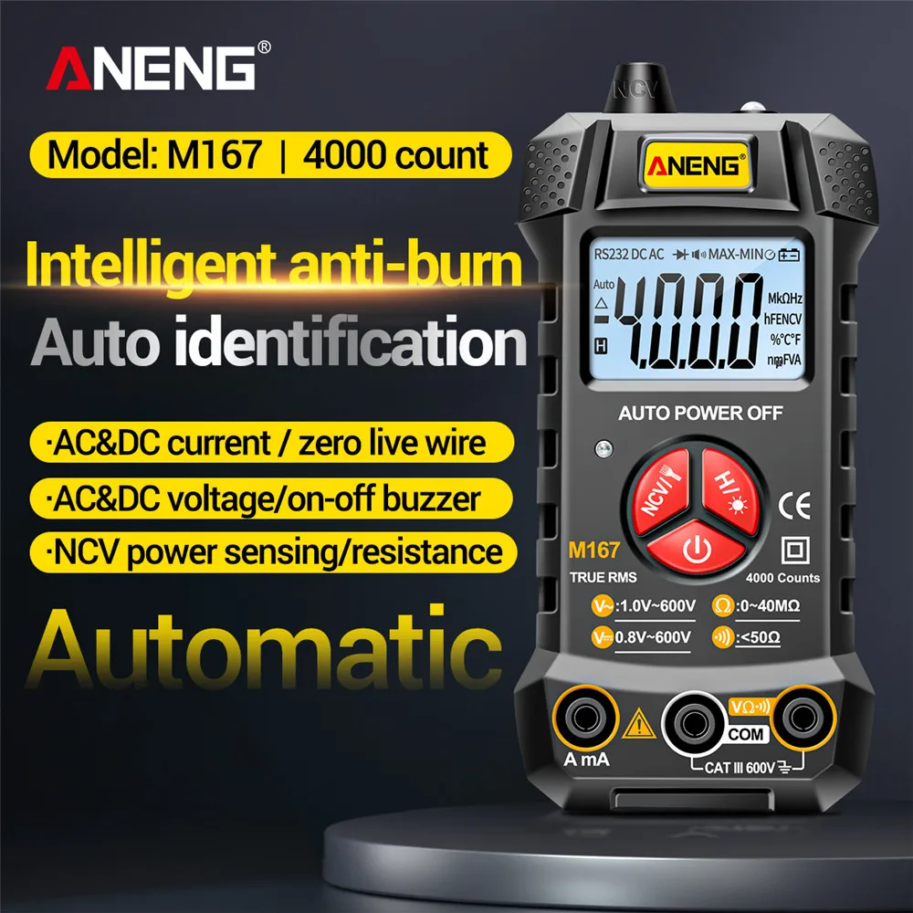 M167 Digital Mini Multimeter Ac/dc Electrical Instruments Tester Auto ...