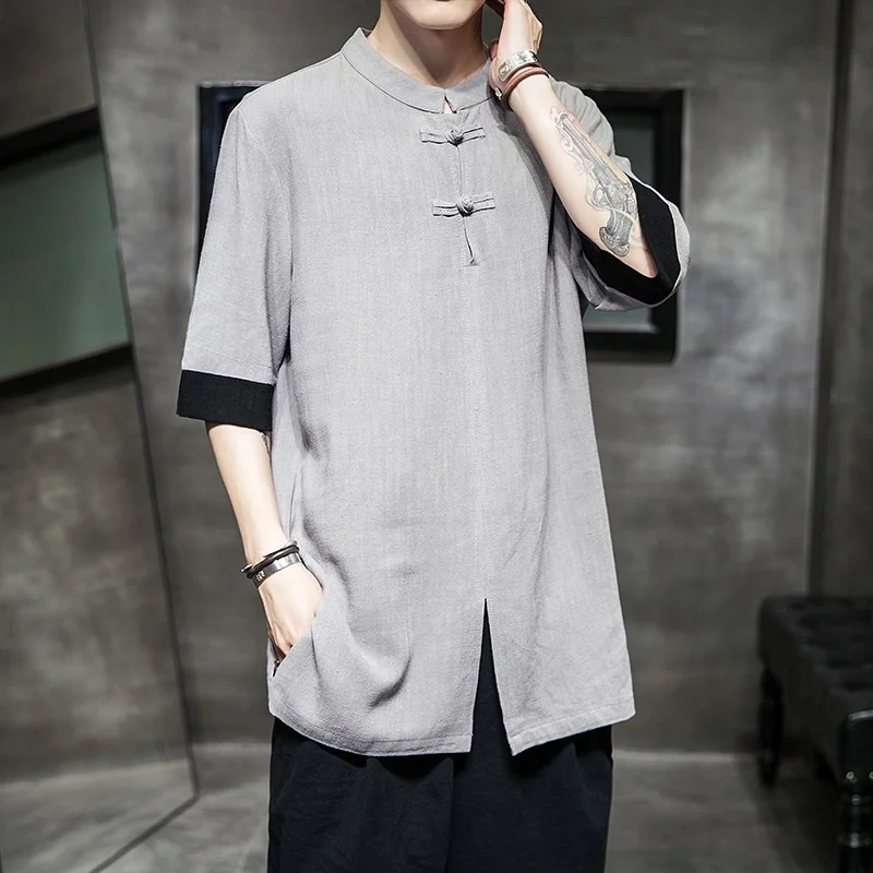 Camisa-china-de-verano-para-hombre-ropa-Tang-Shanghai-algod-n-y-lino ...