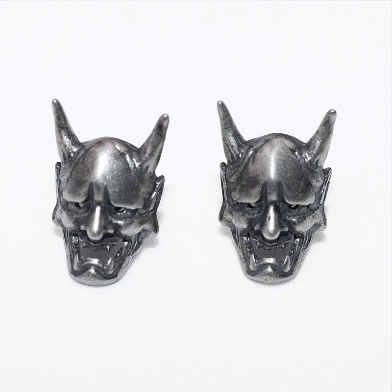 New-Mysterious-Retro-Long-Horned-Skull-Devil-Earrings-Men-and-Women ...