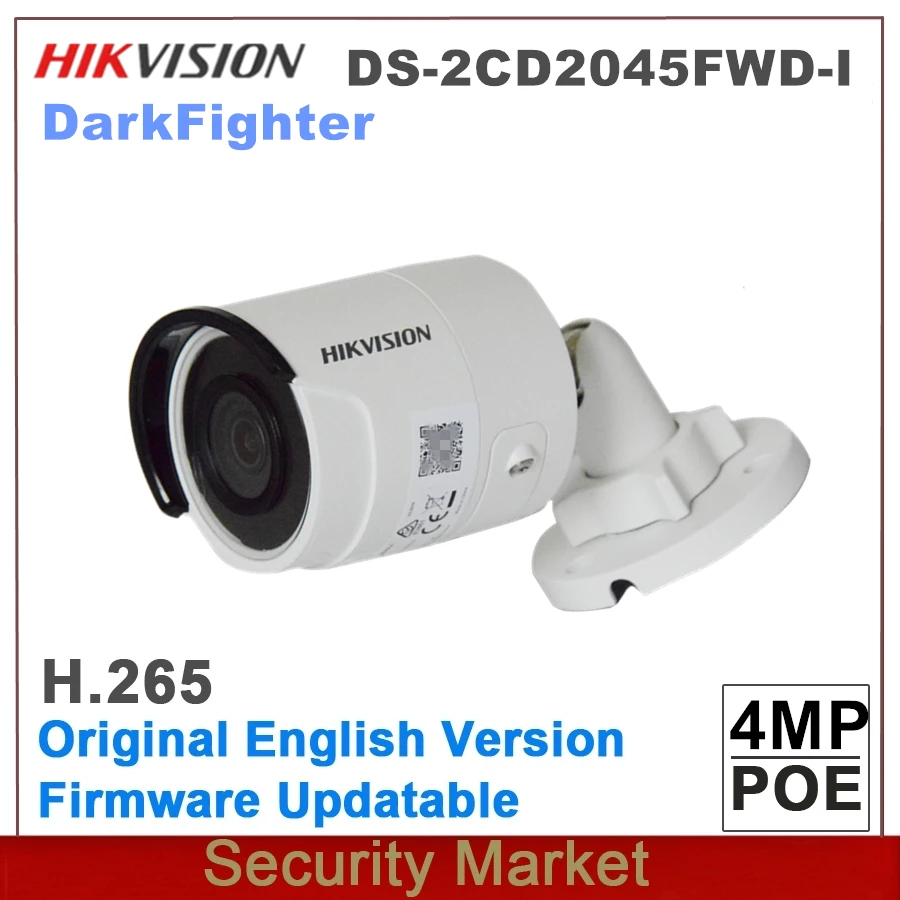 Original Hikvision English IP DS 2CD2045FWD I 4MP POE Powered By DarkFighter Fixed Mini Bullet ...