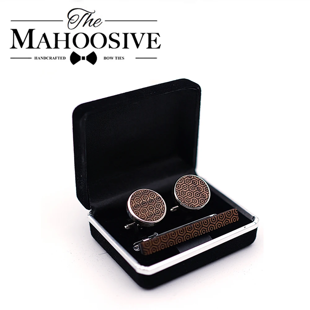 Luxo-Abotoaduras-De-Madeira-Tie-Clip-Set-Fecho-Cl-ssico-Gravata-Pin-Bar ...