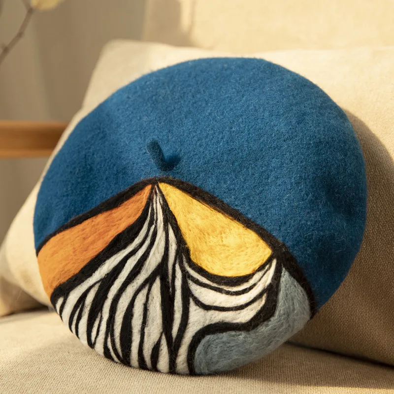 Women-s-Hat-handmade-Beret-Zebra-hat-Winter-Hat-Women-Wool-Painter-Cap ...