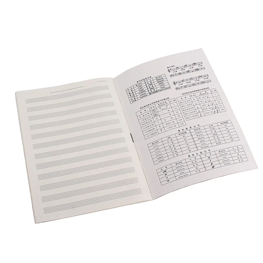 26cm*18.5cm*1cm 32 Pages 50 Pages Music Sheet Spiral Notebook Stave ...