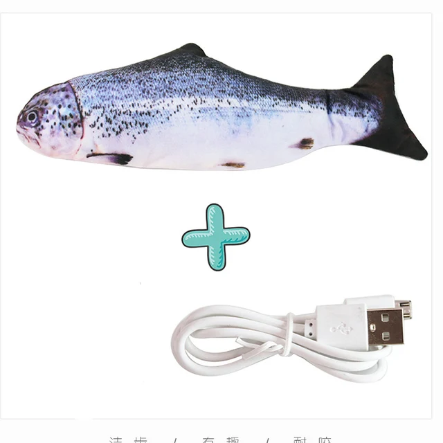 Cat USB Charger Toy Fish Interactive Electric floppy Fish Cat toy ...