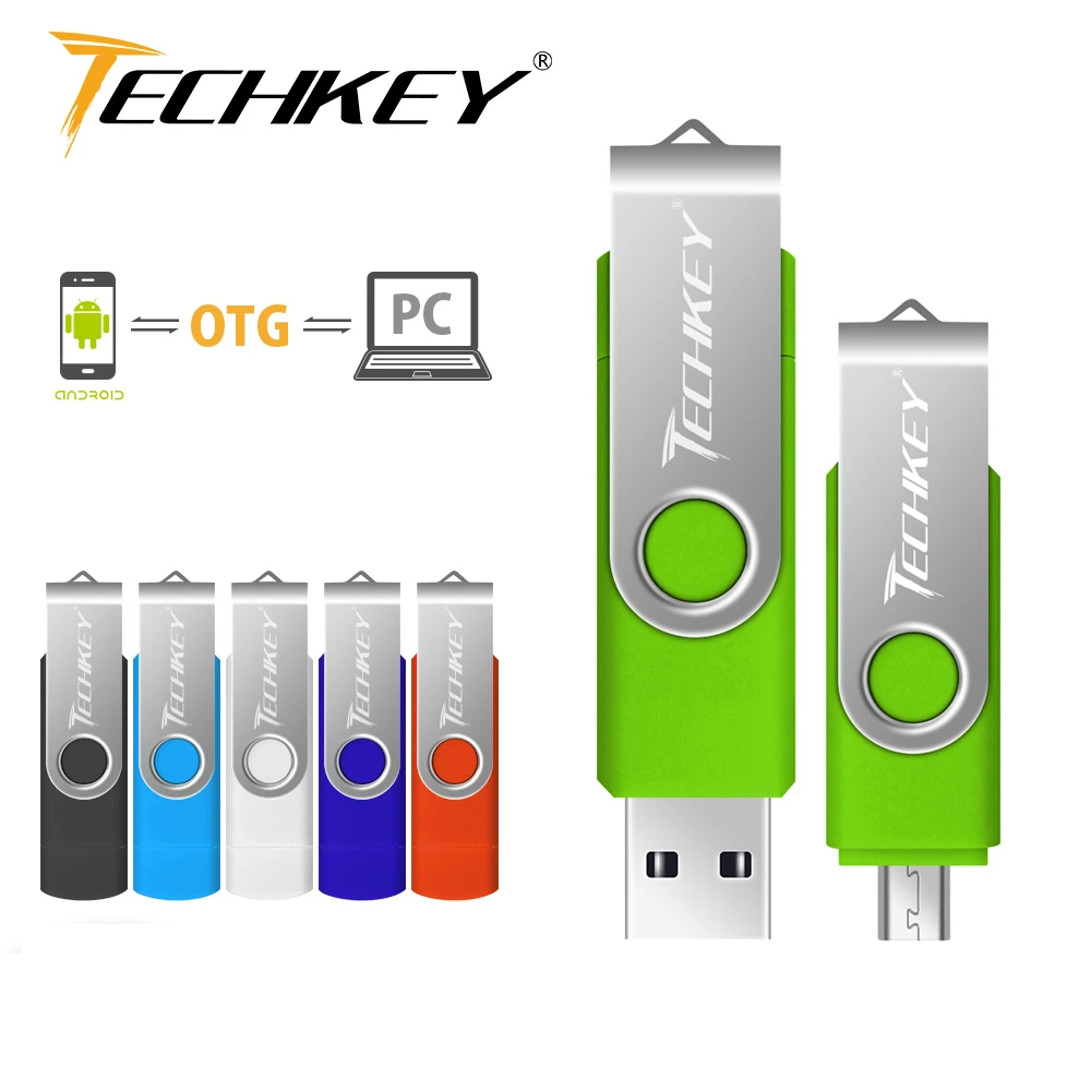 Otg Usb Flash Drive Techkey 8gb 16gb 32gb Pen Drive 64gb 128gb Флешка ...