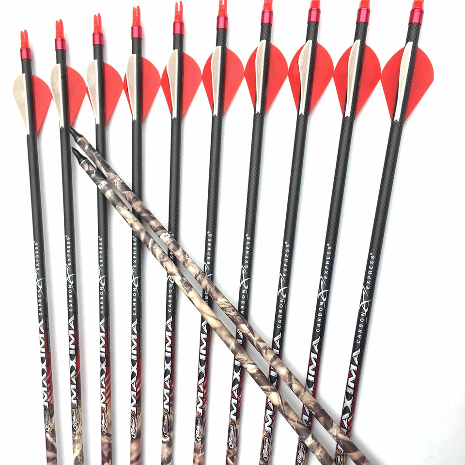 6-12pcs-Archery-Carbon-Arrows-Spine400-1k-Weave-ID6-2MM-32inch-Point ...
