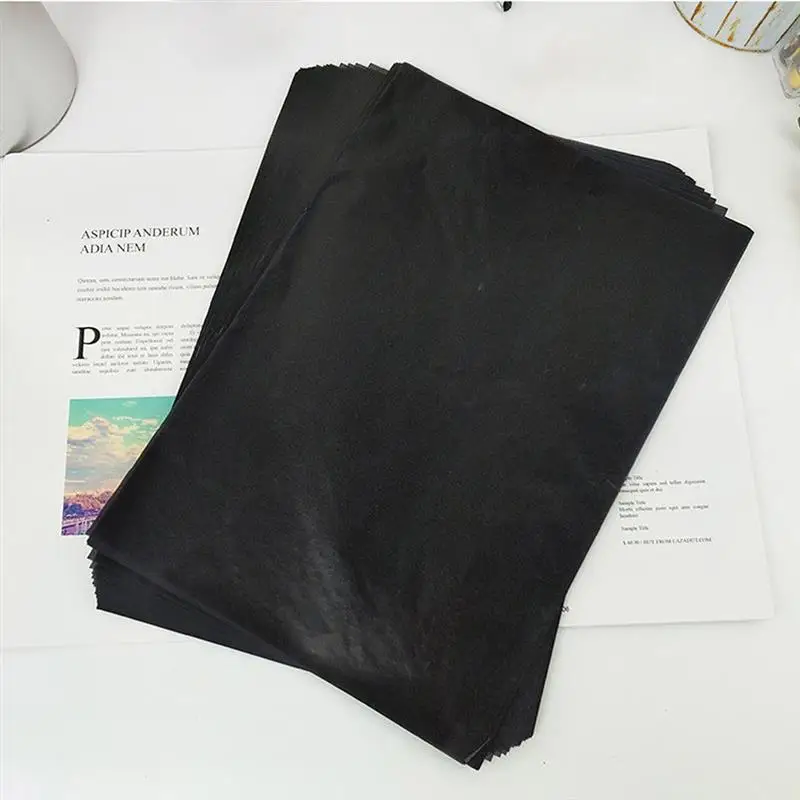 50pcs A4 Carbon Paper Black Legible Graphite Transfer Tracing Painting ...