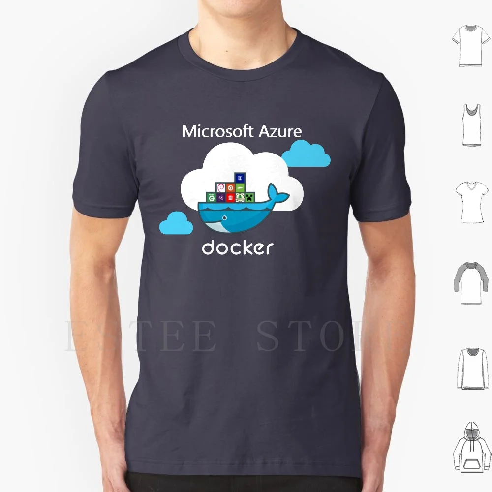 Docker-On-Azure-T-Shirt-DIY-Big-Size-100-Cotton-Microsoft-Docker ...
