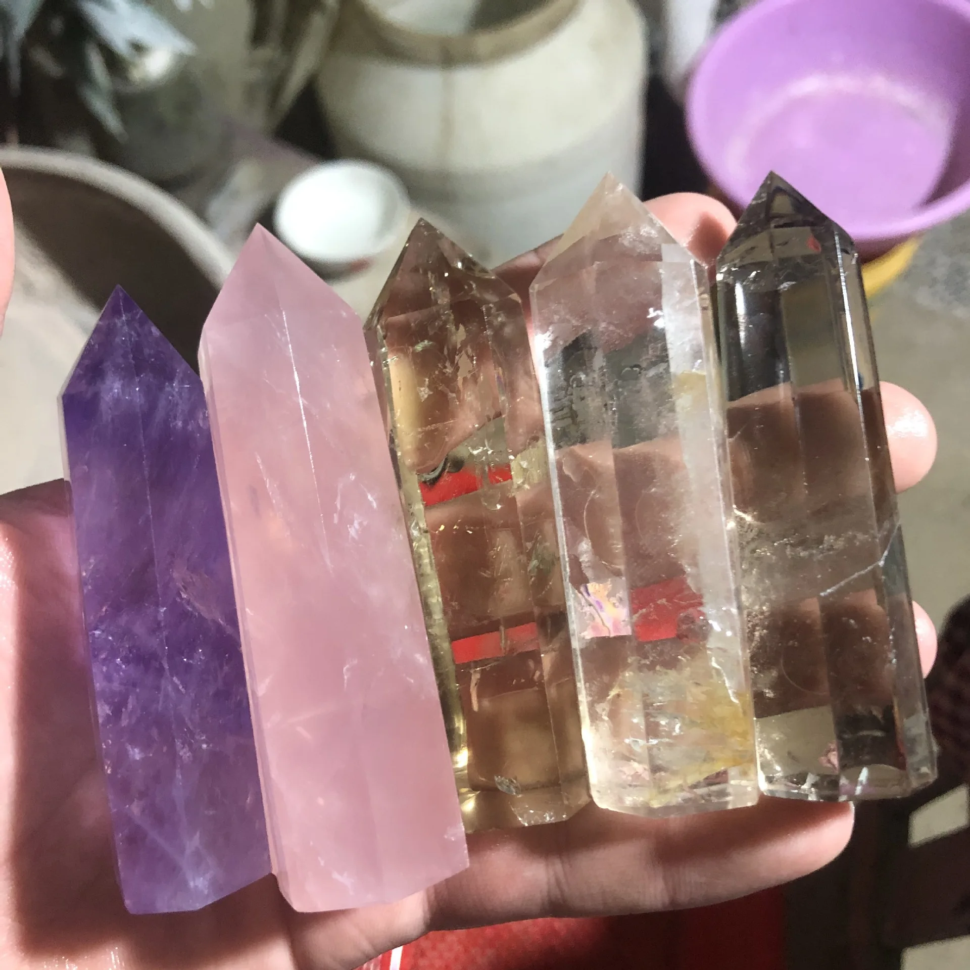 PIERRE VENDUE SEULE,Colored Fluorite-70-80mm--Pierre de Quartz en ...