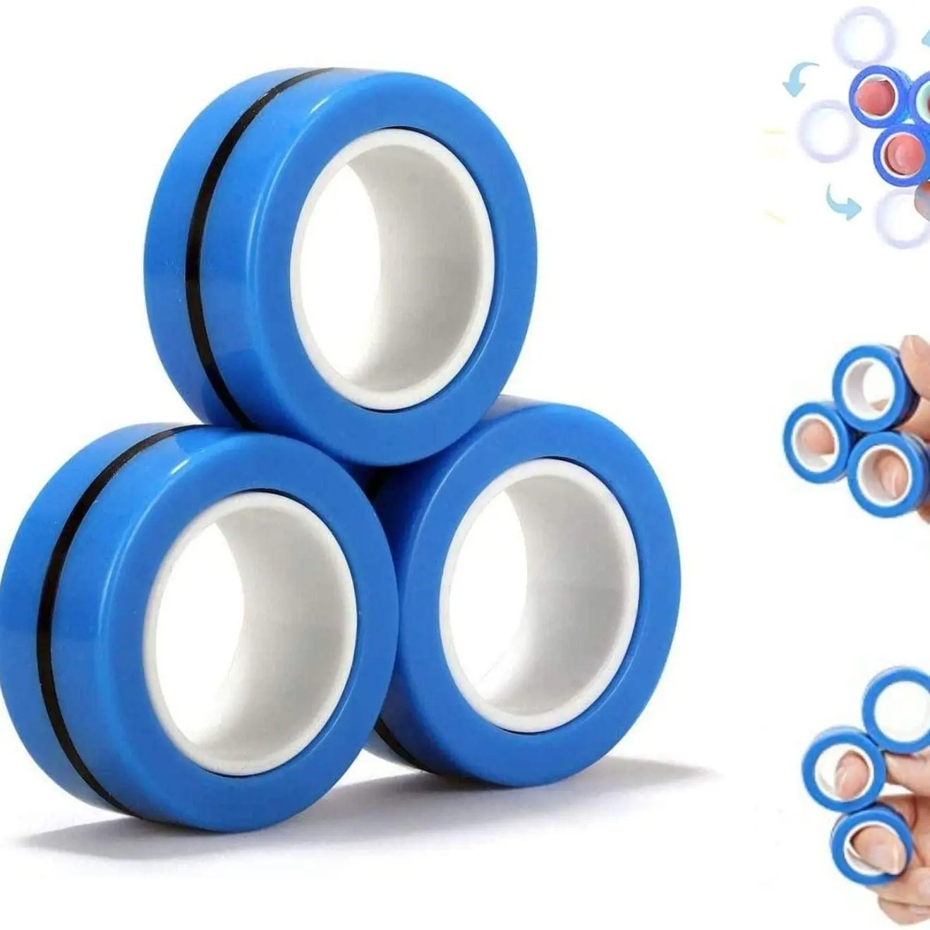 3Pcs Magnetic Ring Fidget Spinner Toys Set camo Fingers Magnet Rings ...