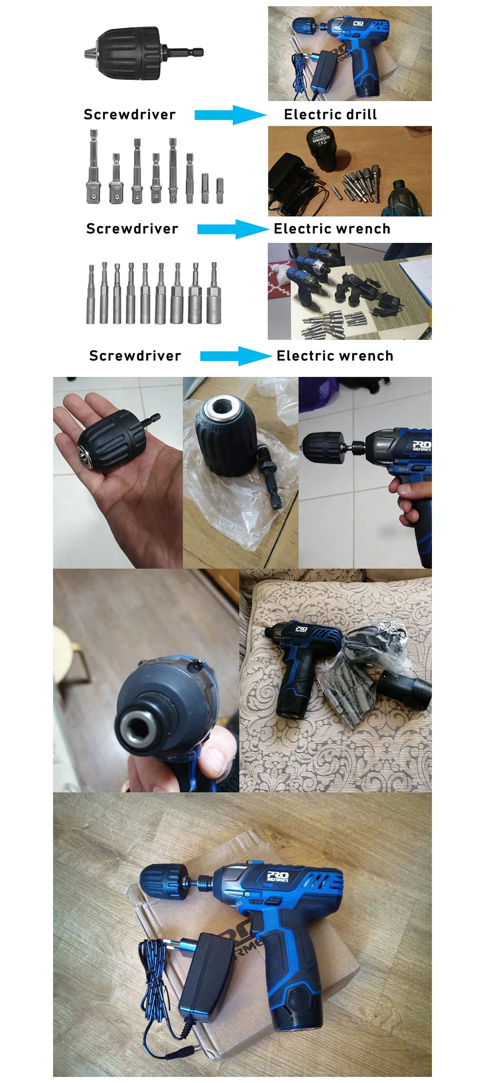 Патрон для дрели PROSTORMER переходник для отвертки, с шестигранным ...