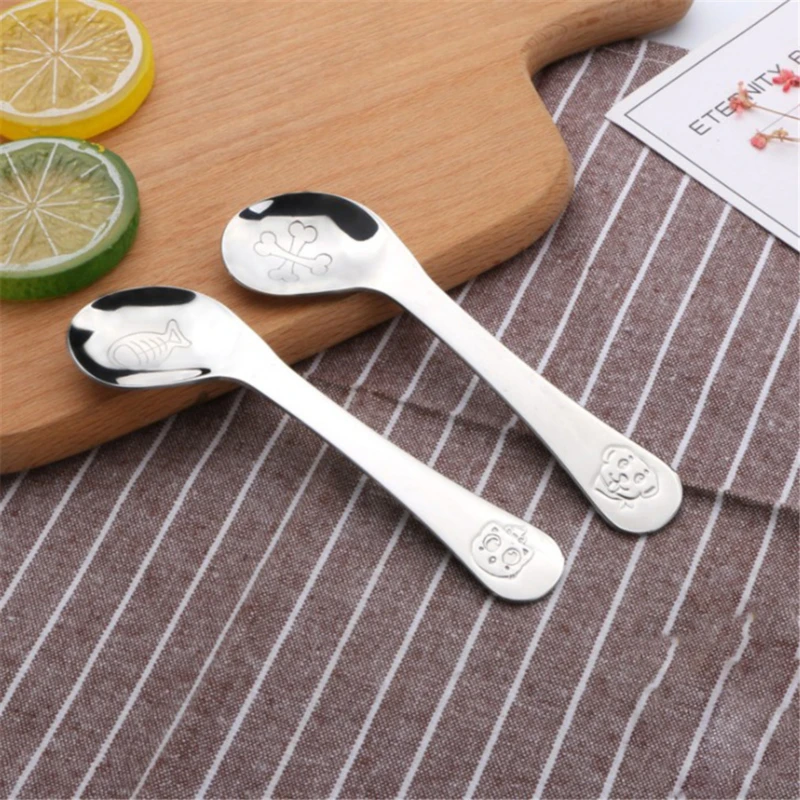 Stainless Steel Child Feeding Spoon Kindergarten Spoons Cartoon Baby ...