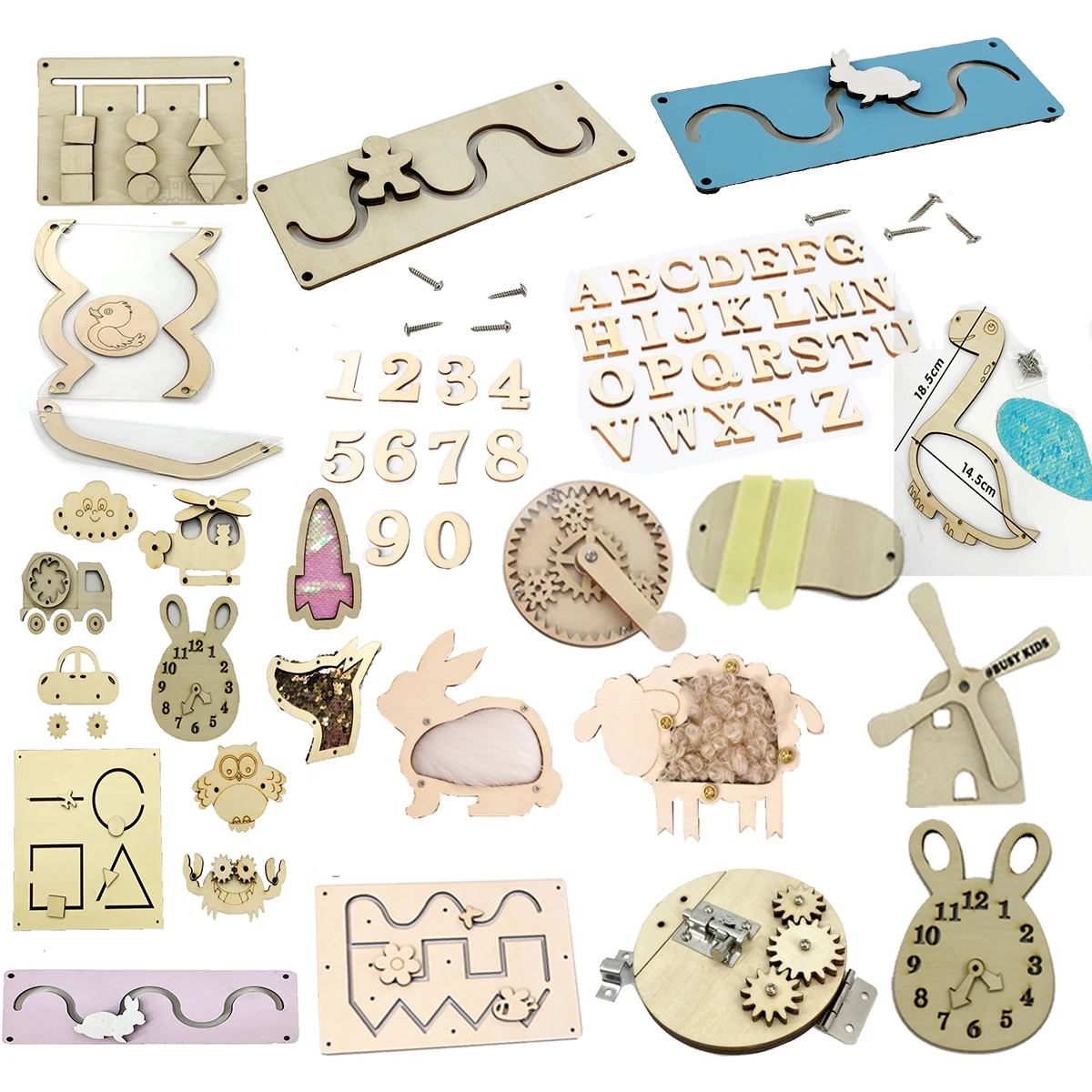 Manipulation-board-for-children-Wooden-Busy-Board-Material-Diy ...