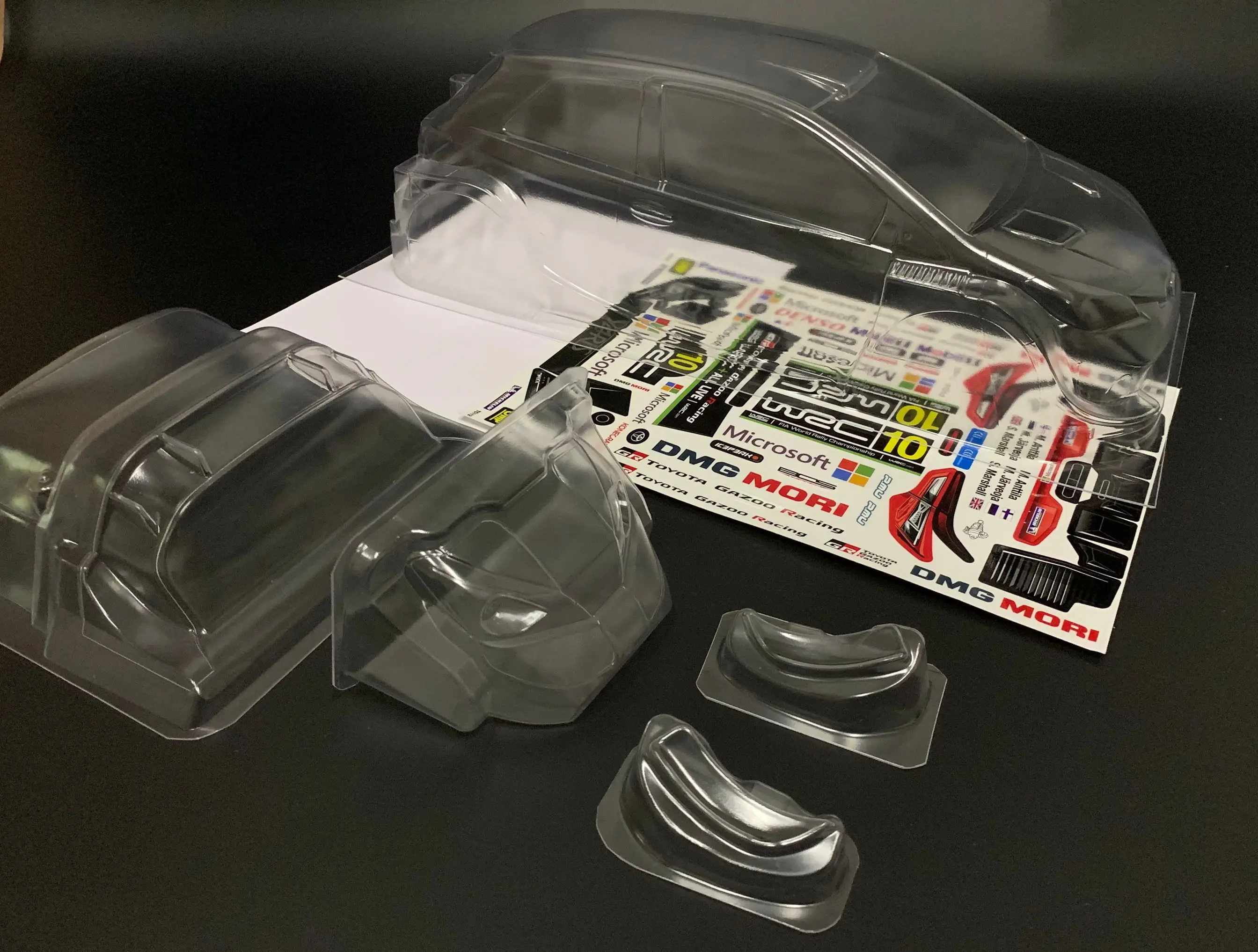 Toyotaa Yariss 1/10 en carretera, ancho de cuerpo transparente, 190mm ...