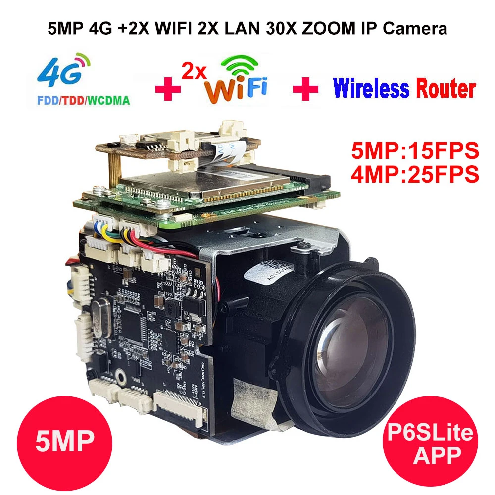 30x Zoom 4mp 25fps 5mp 4g Wireless 2x Wifi Ap Humanoid Sony Imx 335 Ip ...