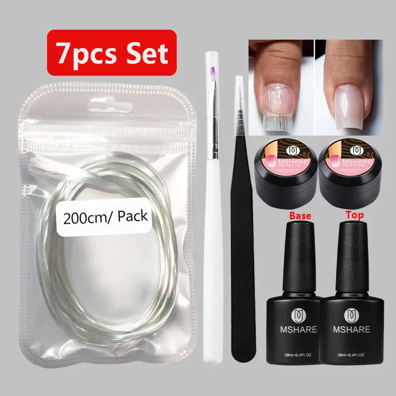 MSHARE Fiber Nails Kit Fiberglass Builder Nail Extension Gel Set Nail ...