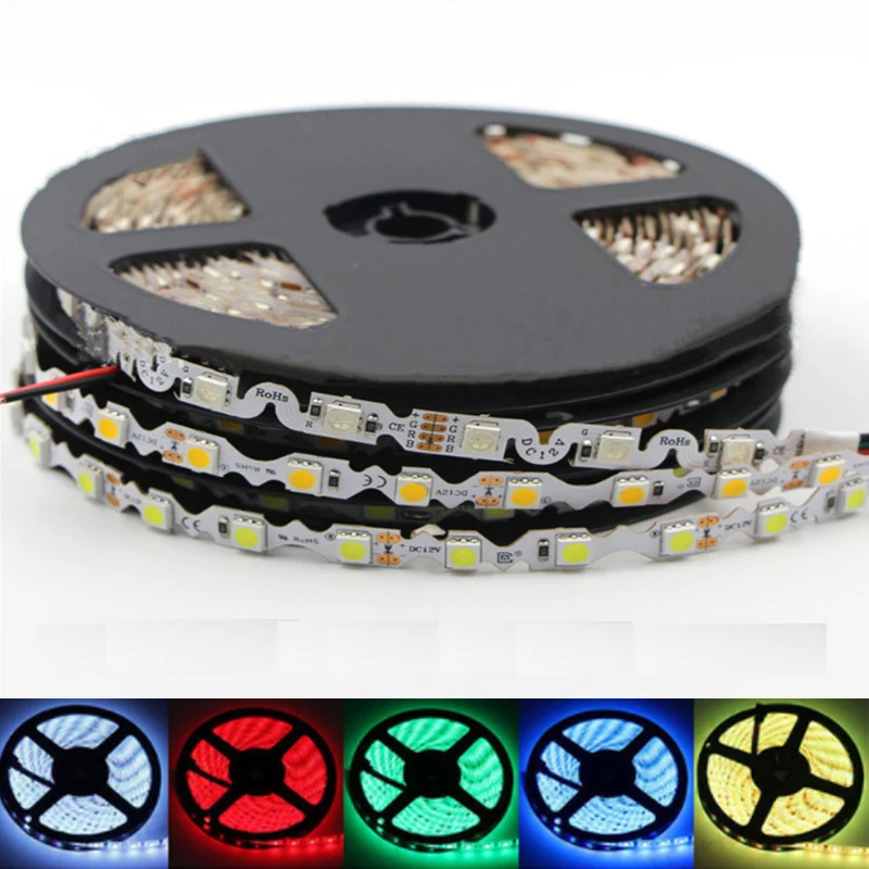 5m 12V 24v S Shape LED Strip LED Flexible Tape 5050 RGB Warm White ...