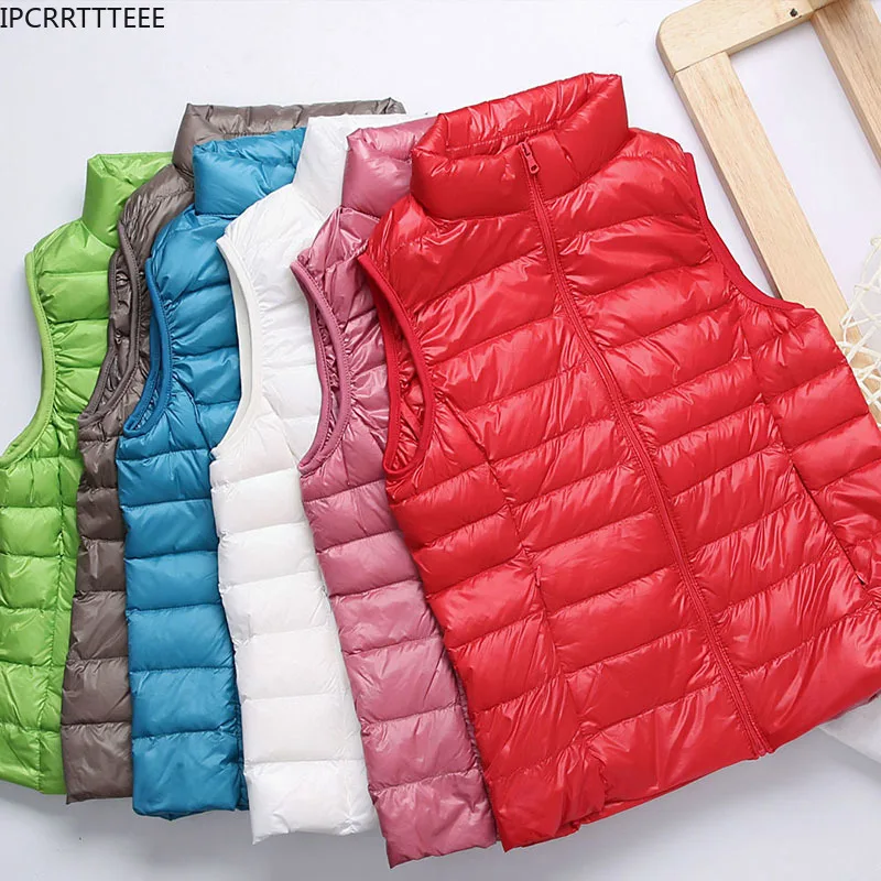 2021 New Ultra Light Down Vest Women Short Vest Windproof Lightweight ...