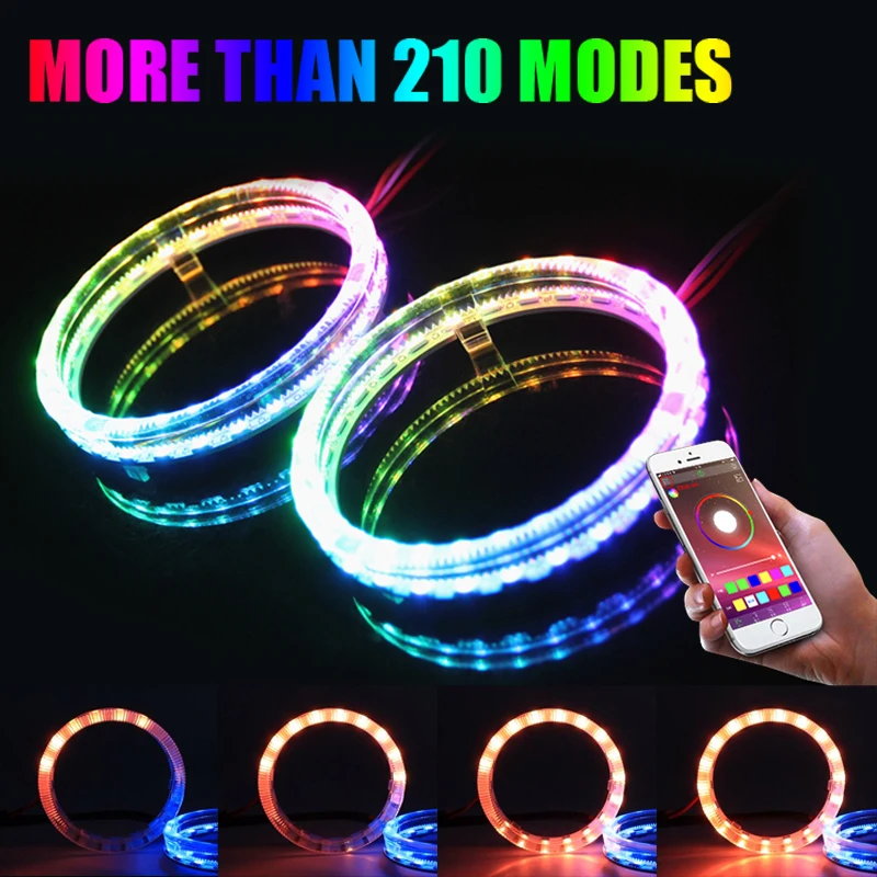 80-95mm-Angel-Eyes-Multi-Color-RGB-LED-Halo-Rings-Lights-Dynamic ...
