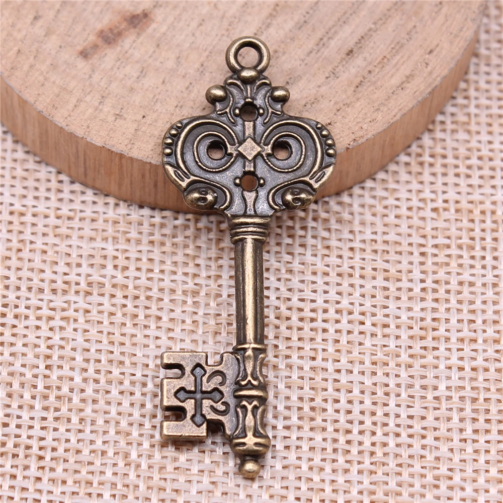 WYSIWYG 4pcs 51x20mm Key Charms Metal Keys Charms Vintage Key Charms ...