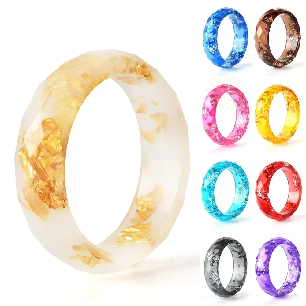 10-Colors-Foil-Paper-Inside-Epoxy-Resin-Rings-for-Women-Handmade-Dried ...