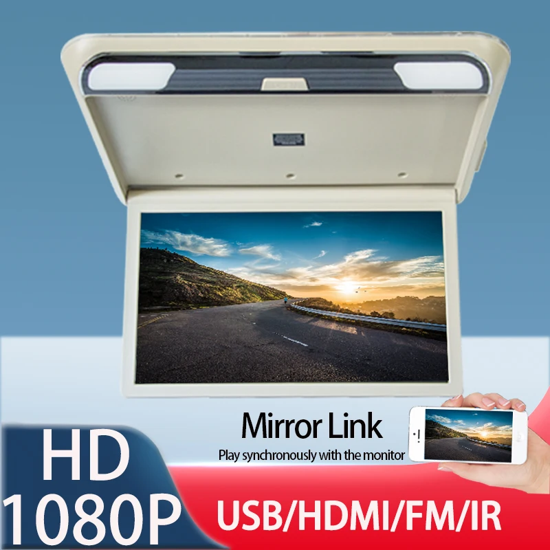 New 1080p 19 Inch Car Monitor Hd Lcd Screen Auto Ceiling Tv Motorhome ...