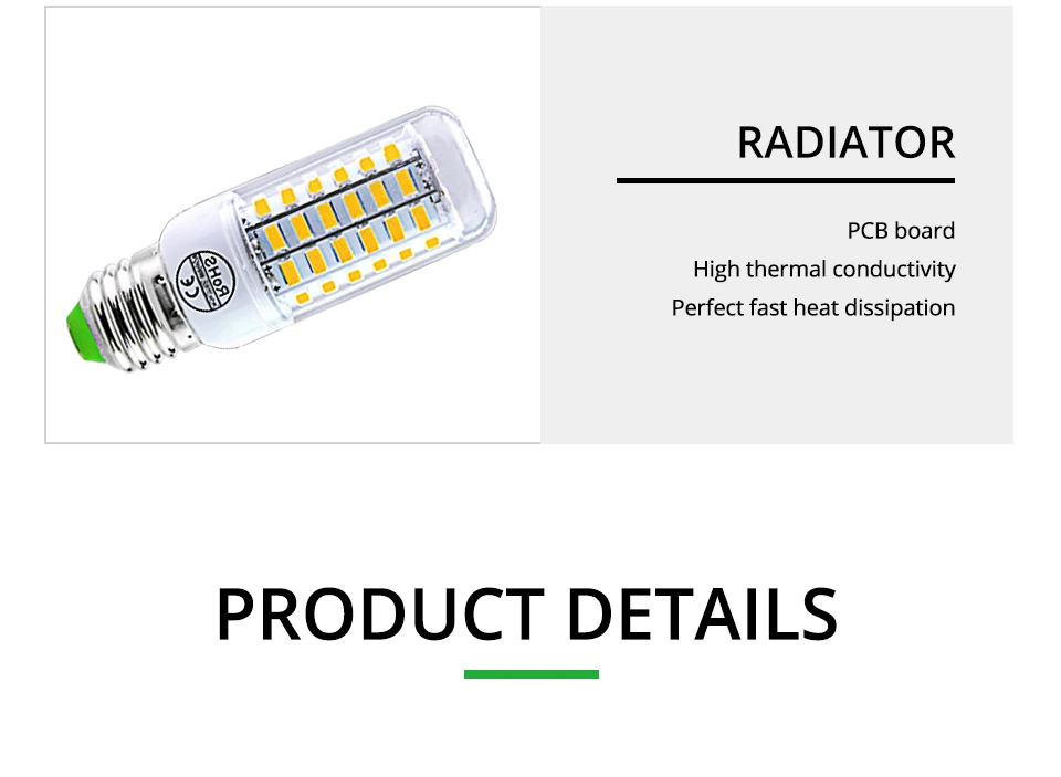 AMPOULE LED,White-E14-56 LEDs--Ampoule LED épis de maïs, SMD 5730, 220V, E27, E14, 24 36 56 72 ...