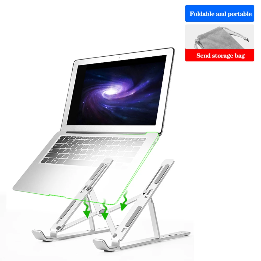 Suporte para notebook, altura ajustável, ergonômico, portátil, de alumínio, para laptops de 7 a ...