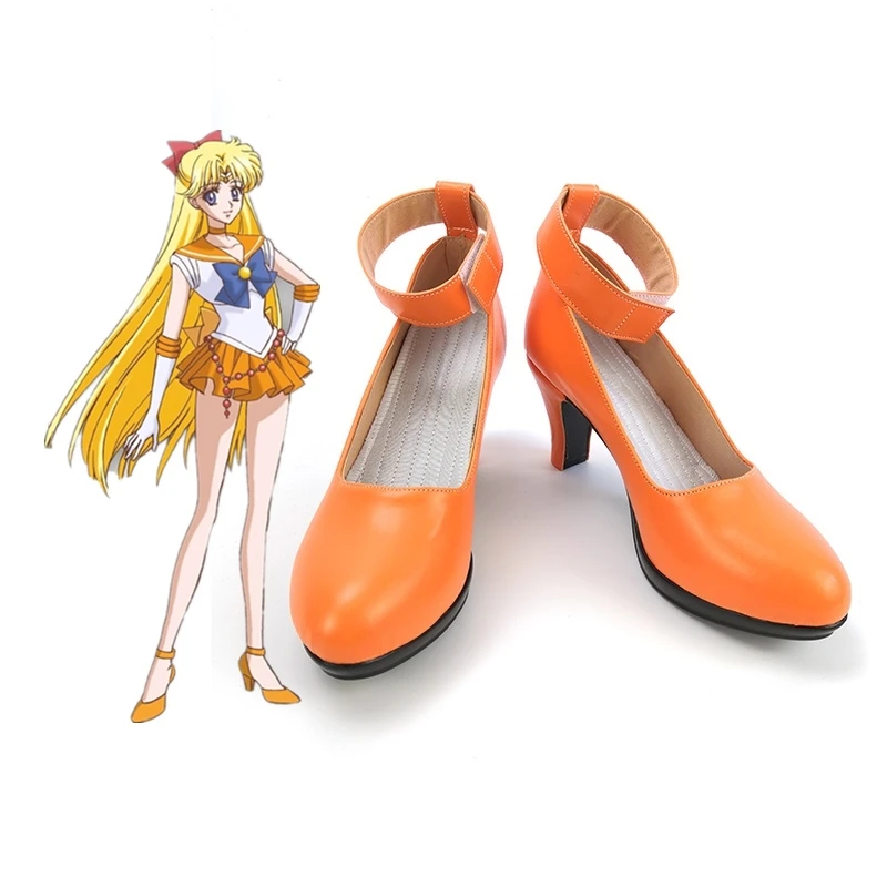 New-Anime-Cosplay-Shoes-Sailor-Venus-Cosplay-Boots-PU-Leather-High ...