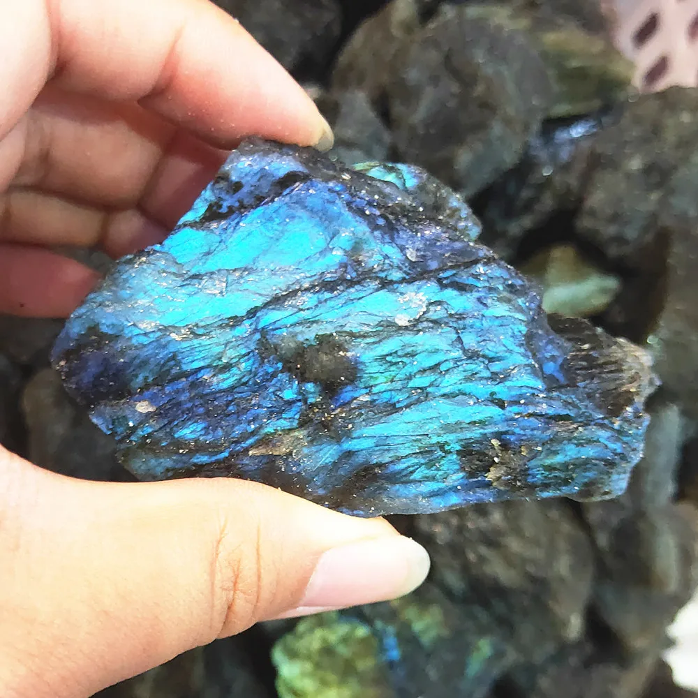 300-500-1000g-Natural-Raw-Labradorite-Crystal-Stone-Mineral-Rough-Shiny ...