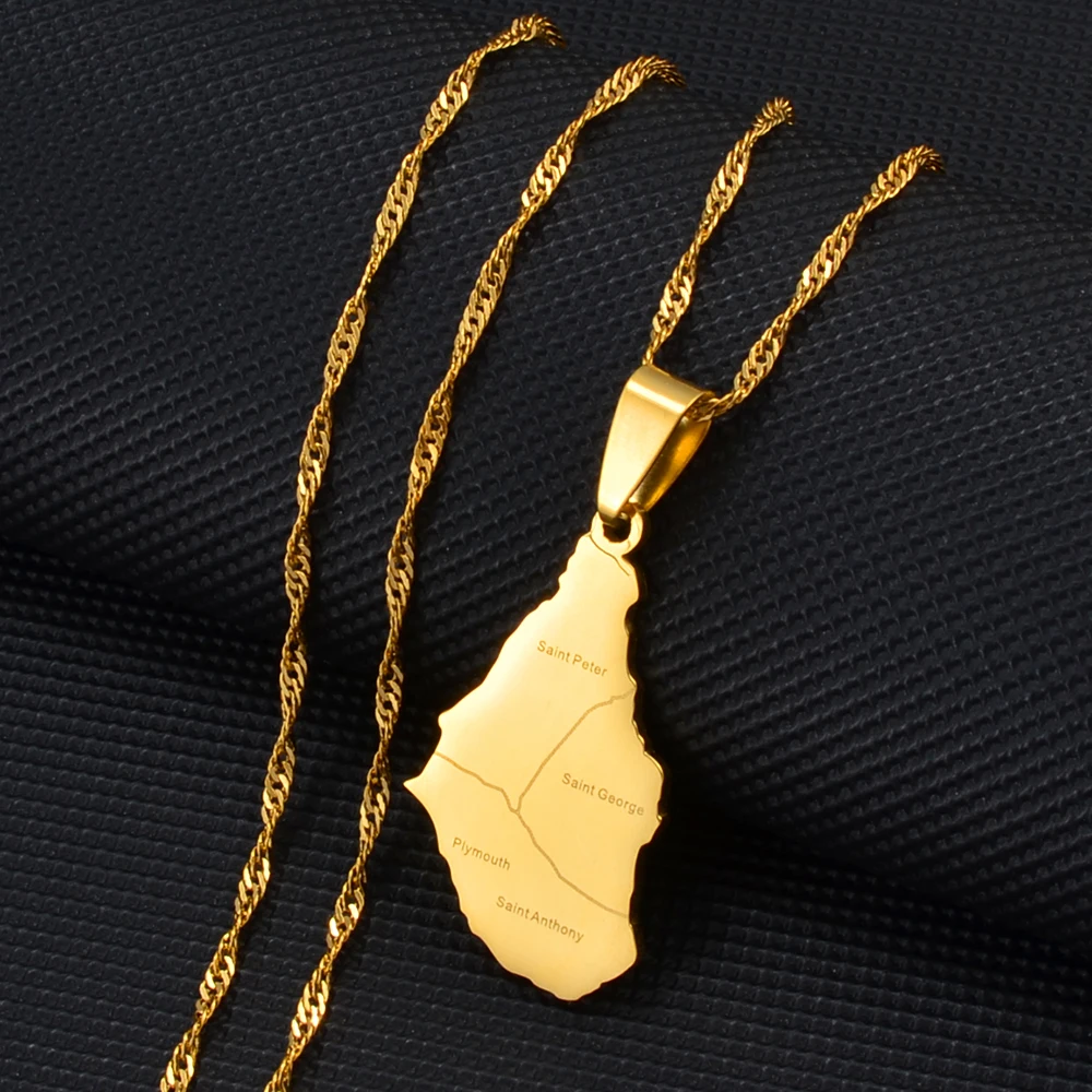 Pendants Island Women | Island Pendant Necklace | Gold Necklace Map ...