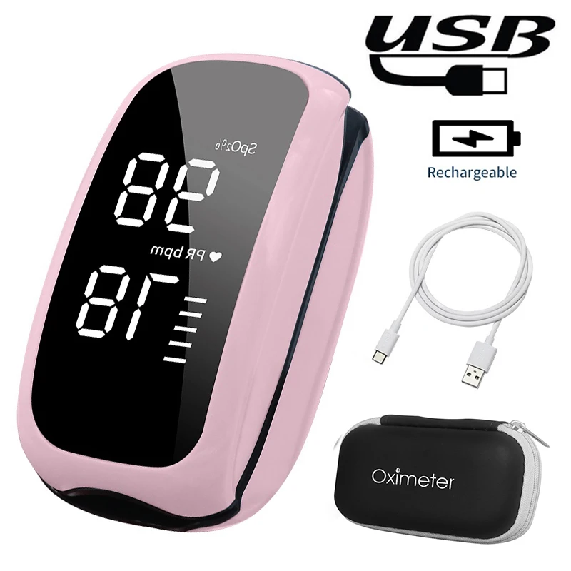 Rechargeable Finger Pulse Oximeter USB Rechargeable Medical Protable ...
