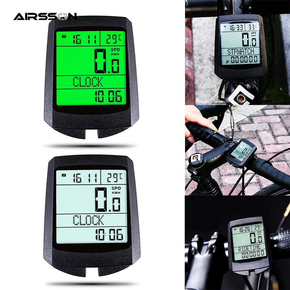 Wireless Bicycle Computer with Backlight Waterproof MTB Bike Odometer ...