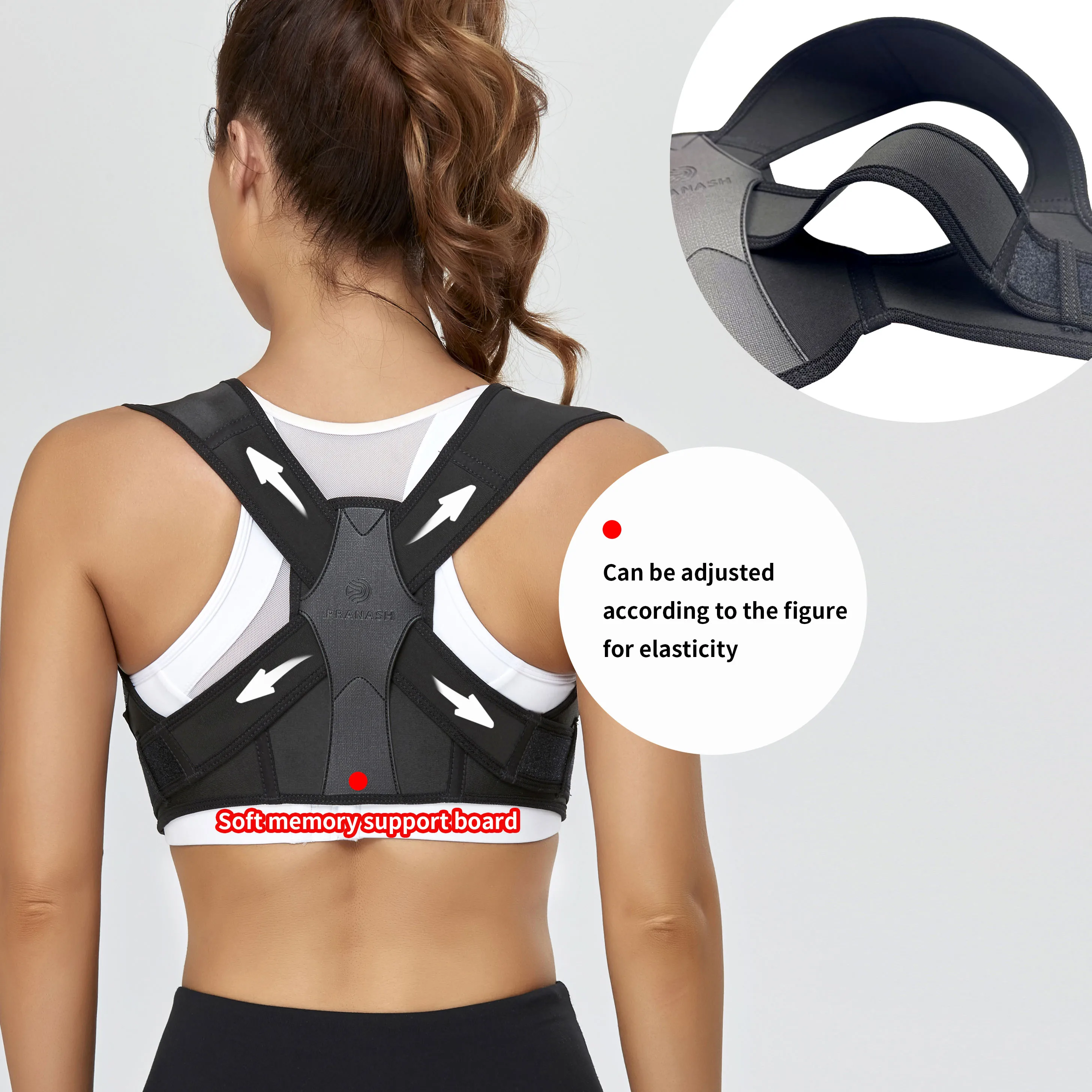 Adjustable Posture Corrector Back Support Shoulder Back Brace Posture ...
