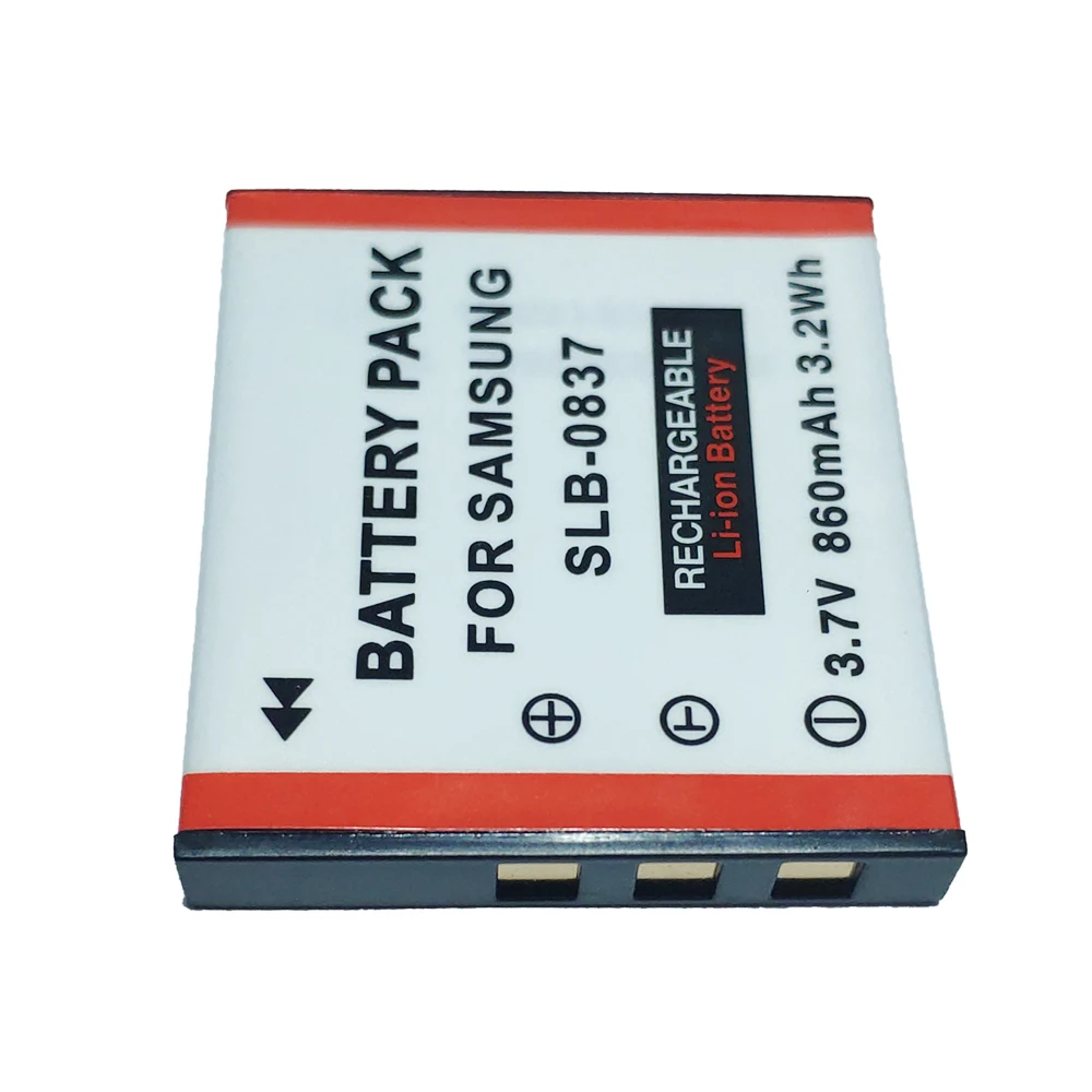 คุณภาพสูง860MAh เปลี่ยนแบตเตอรี่ใหม่สำหรับ Samsung SLB 0837 SLB0837 SLB ...