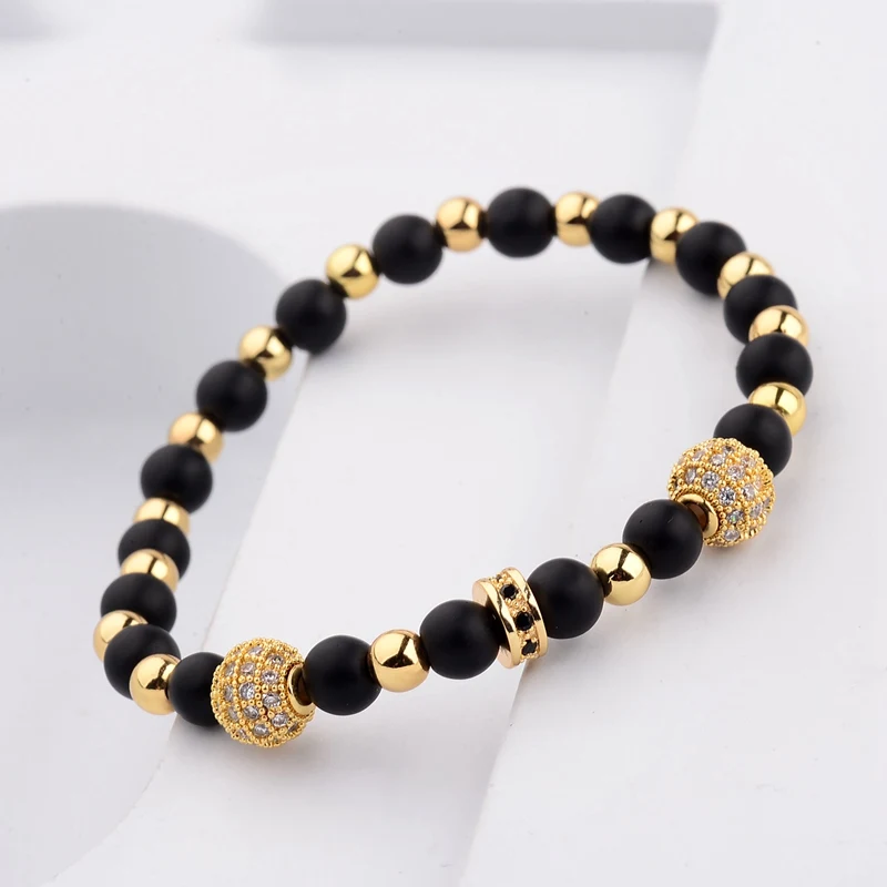 Charm Men CZ Zircon Pave Copper Ball Bracelet Homme 2020 Classic Round ...