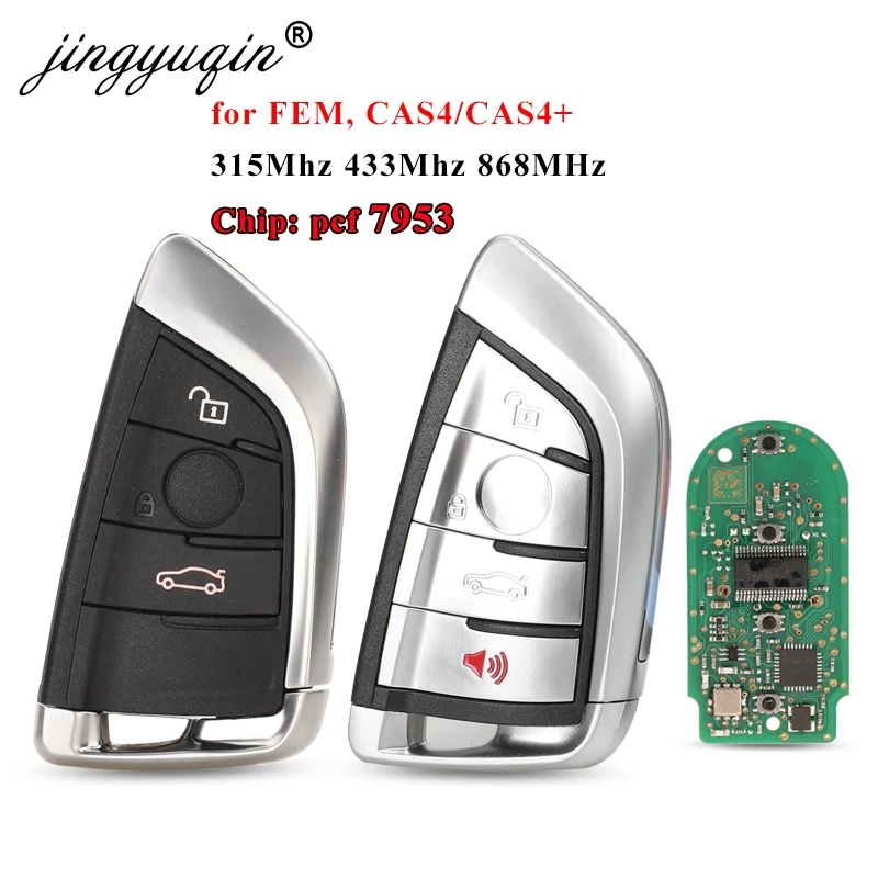Jingyuqin Smart 3/4 Button 315 /433 /868mhz Pcf7953p Remote Key Keyless ...
