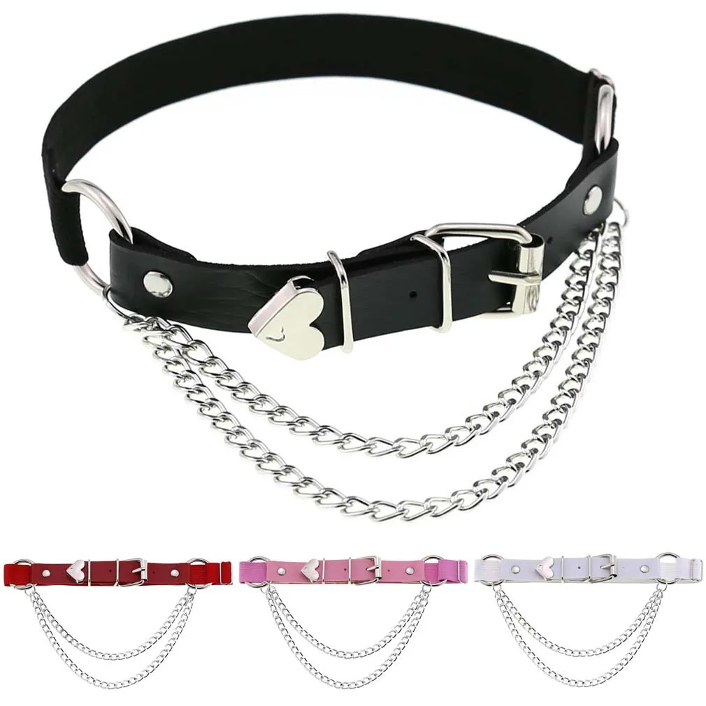 Heart Sexy PU Leather Garter Belt Women Punk Gothic Thigh Garter Leg ...