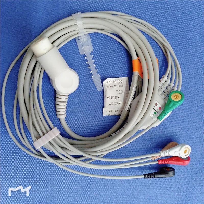 Compatível para mindray uma peça 5 ligação ecg cabo aha snap ...