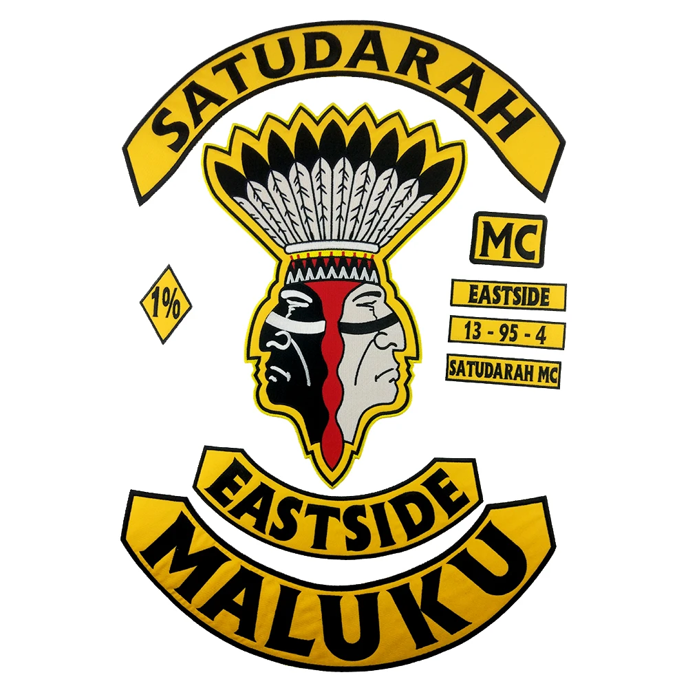 MC-SATUDARAH-Indians-Biker-Embroidery-Patches-Full-Sets-Iron-on-Back ...