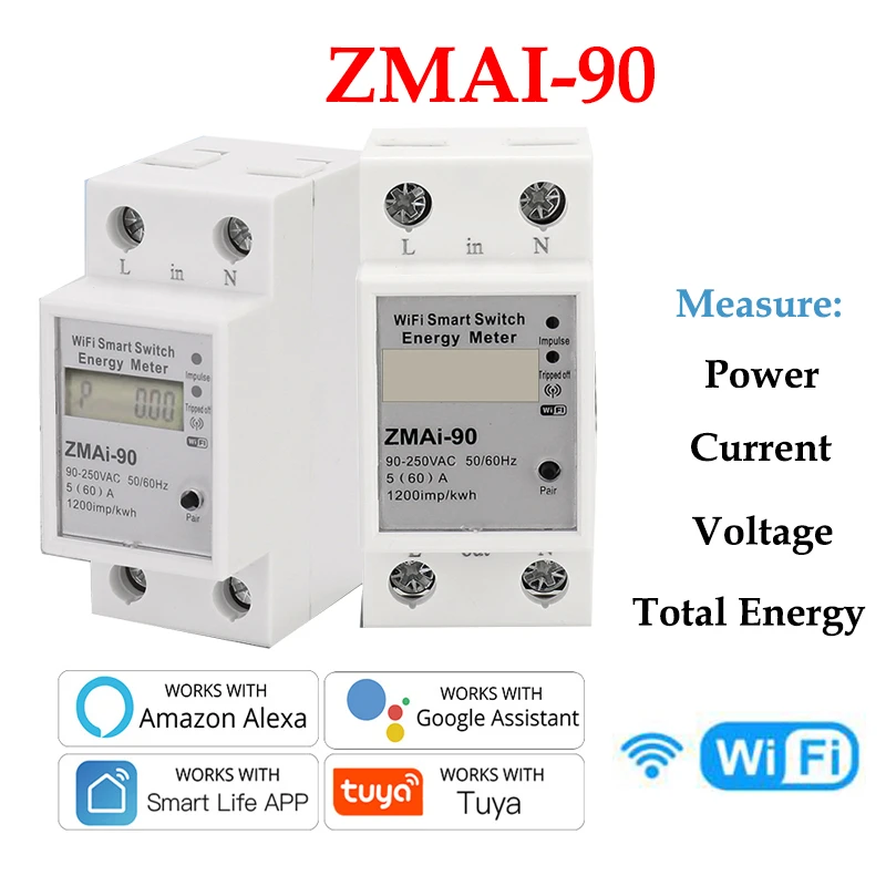 Zmai 90 Power Meter Tuya Smart Life App Monitor Energy Multimeter ...