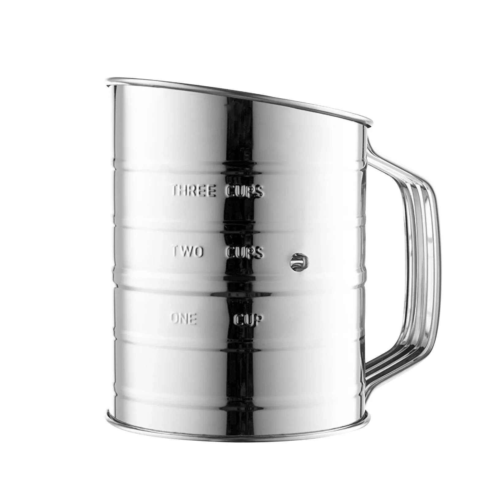 Passoire Tamis Farine En Acier Inoxydable 3 Tasses manivelle Rotative passoire-tamis-farine-en-acier-inoxydable-3-tasses-manivelle-rotative