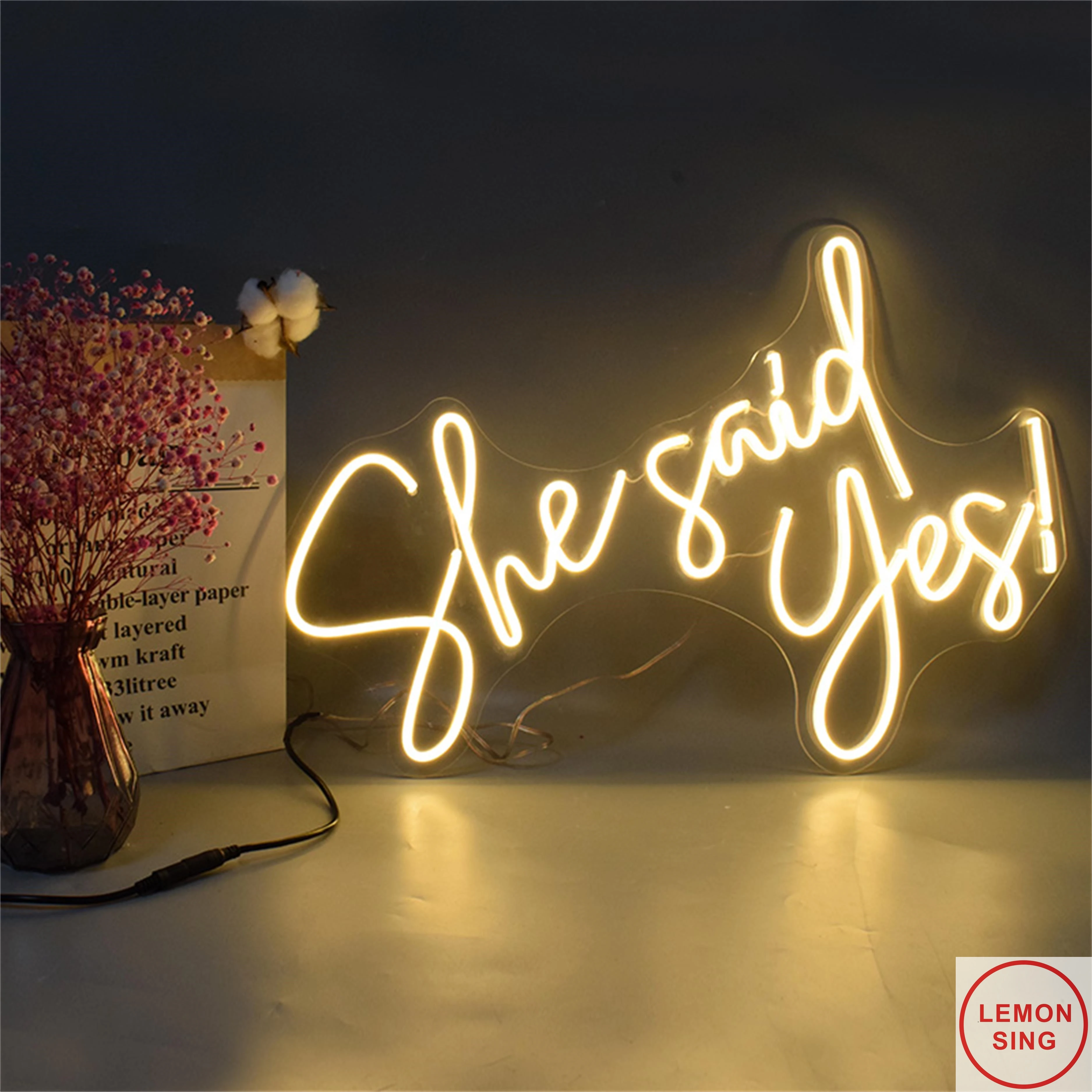 She Said Yes Neon Sign Led Lights Signs for Wall Decor Personalized Ne ...