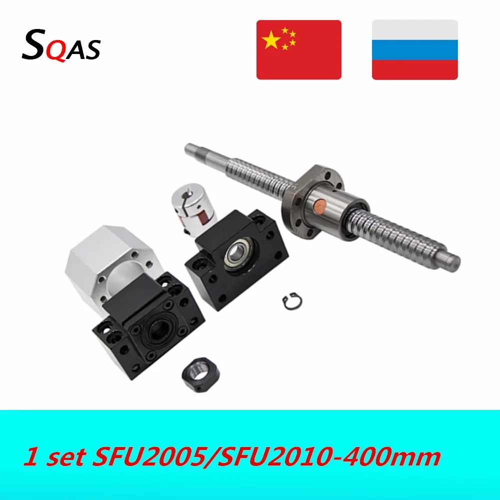 Ball screw kit SFU2005 SFU2010 400mm ball screw end machined with BK15 ...