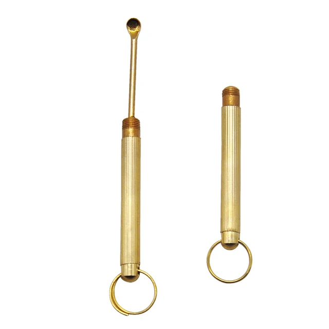 Gold Brass Snuff Spoon - Cannessentials.ca