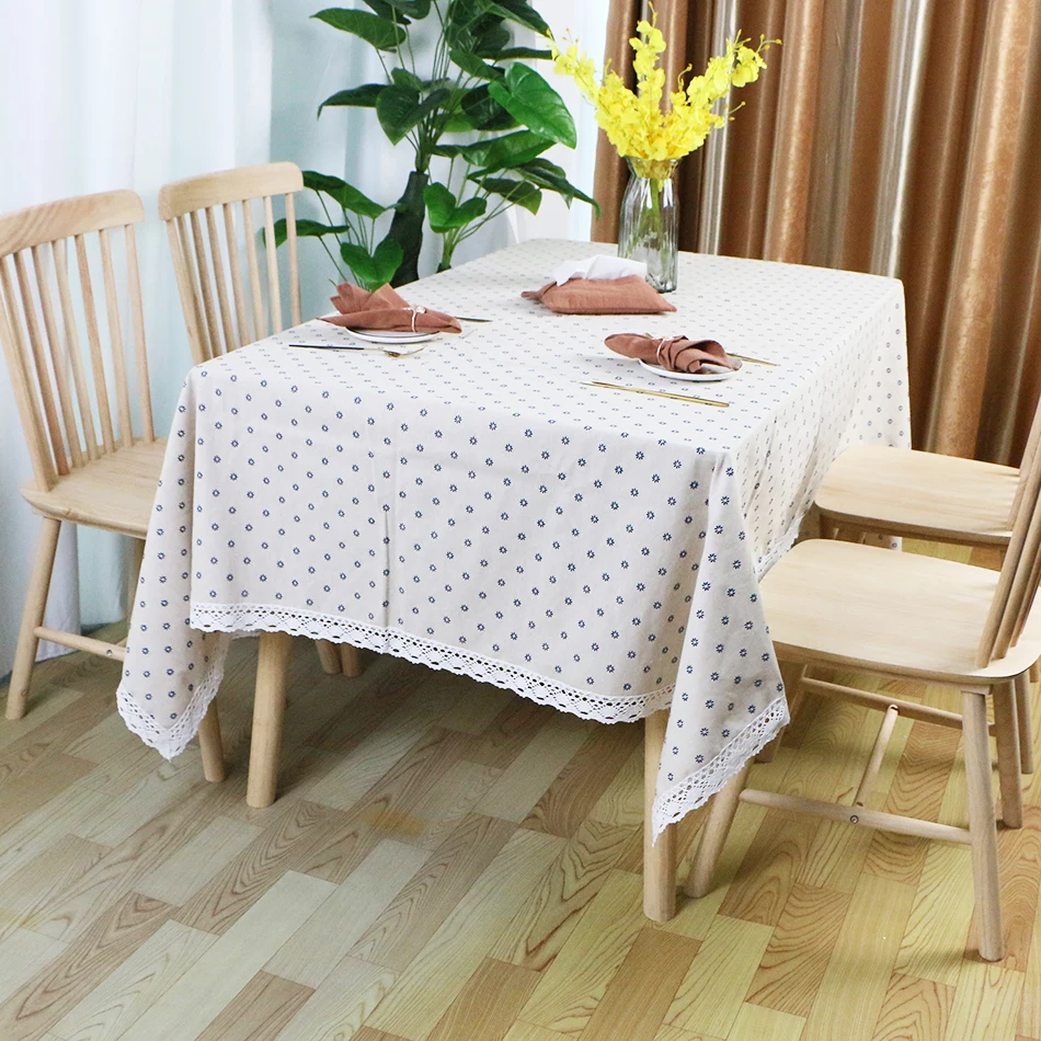 Durable-Flower-Pattern-Heavy-Tablecloth-Polyester-Fabric-Table-Linen ...