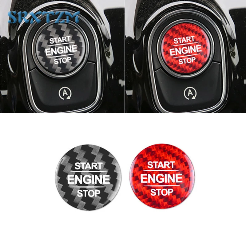 Carbon-Fiber-Engine-Start-Stop-Button-Cover-For-Mercedes-Benz-AMG-W177 ...