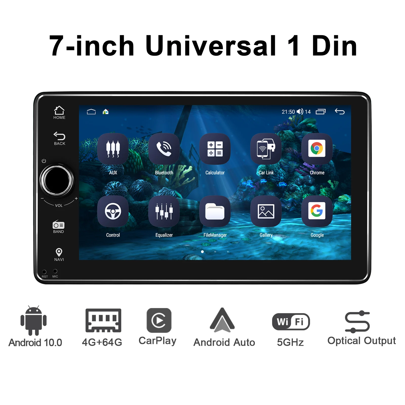 Android Car Radio Stereo Receiver Universal 1 Din Dvd Automotivo Head ...
