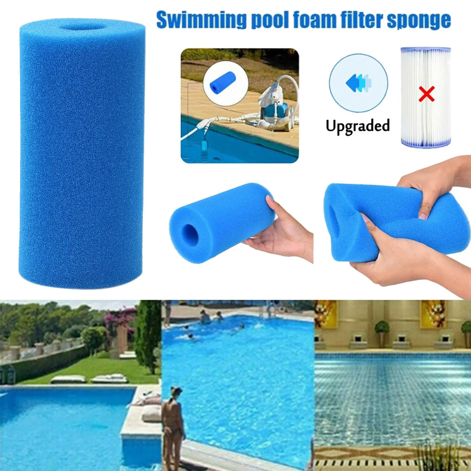 Makluce Foam Swiming Pool Filter For Intex Filter Pumps Cleaning