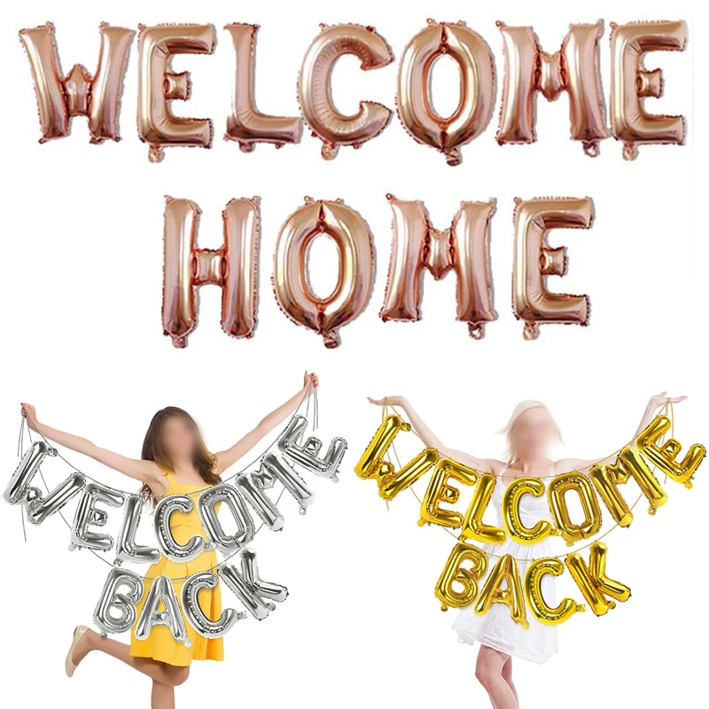 Bal-o-laminado-de-prata-e-ouro-16-polegadas-bem-vindo-casa-decora-o-de ...